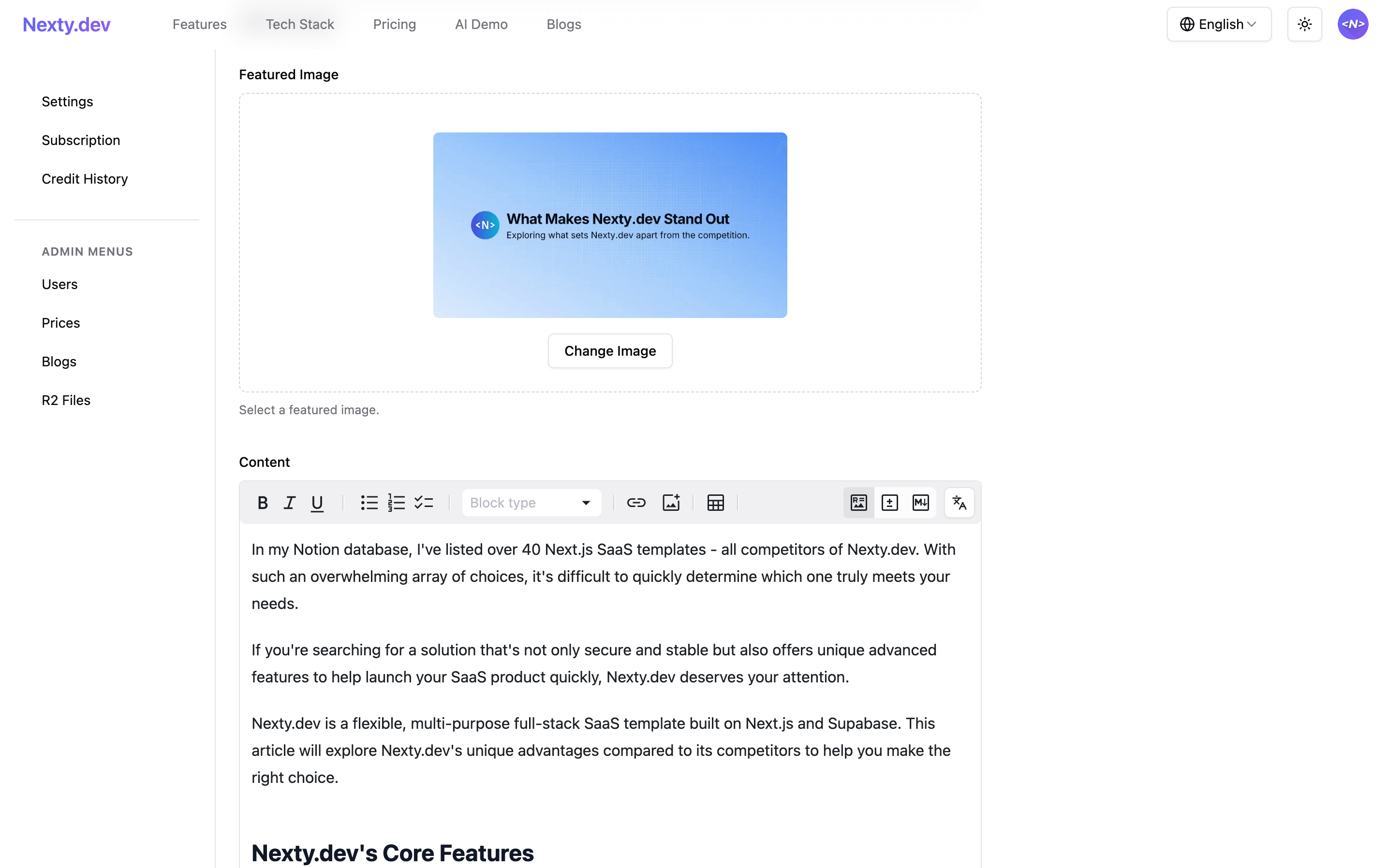 NEXTY.DEV - A Modern Next.js Full-Stack SaaS Template