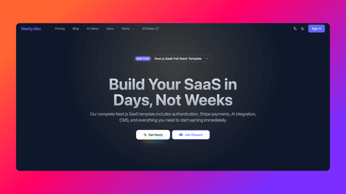 Nexty.dev - A Modern Next.js Full-Stack SaaS Template